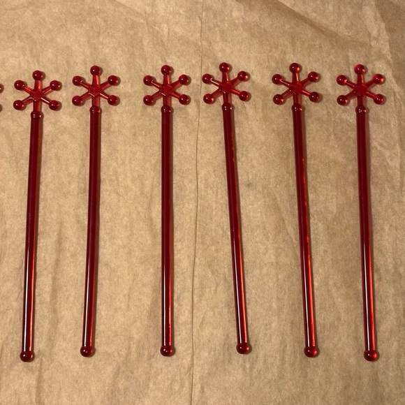 Dining | Set Of Red Swizzle Sticks | Poshmark